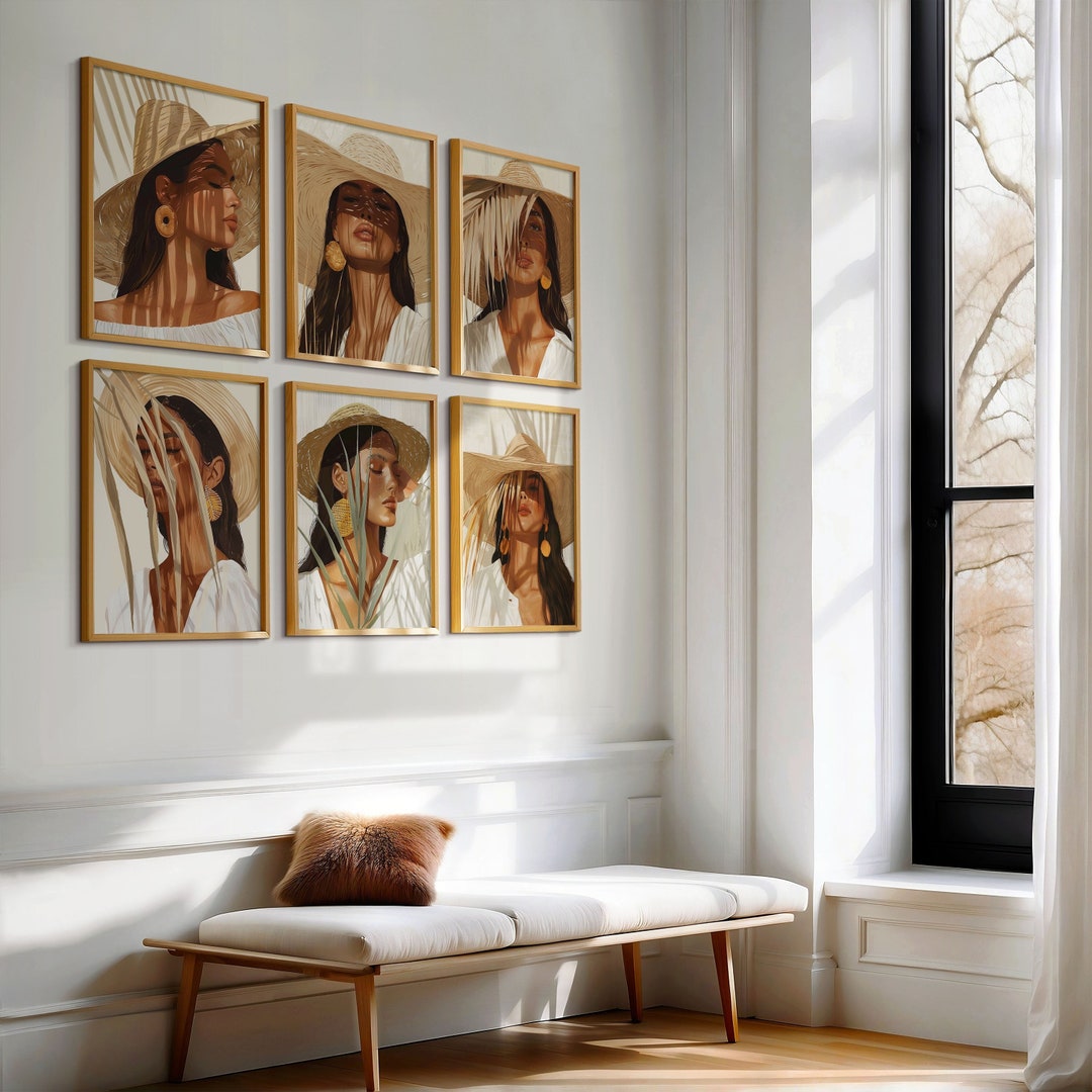 Portrait of a Woman Painting, Fashion Portrait, Woman With a Straw Hat ...