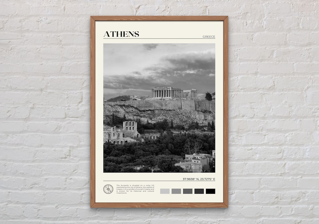 Black and White, Athens Print, Athens Wall Art, Athens Poster, Athens ...