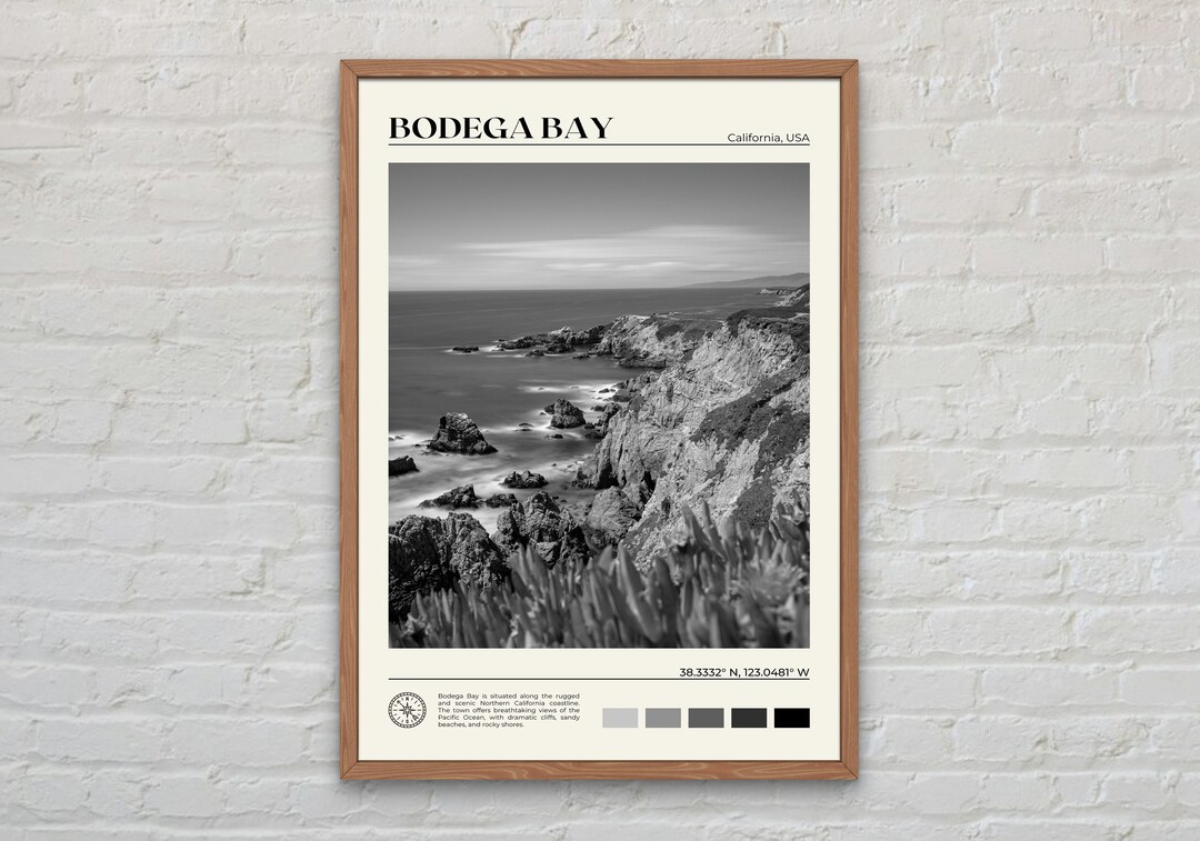 Black and White, Bodega Bay Print, Bodega Bay Wall Art, Bodega Bay ...