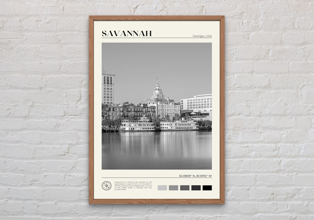 Black and White, Savannah Print, Savannah Wall Art, Savannah Poster ...