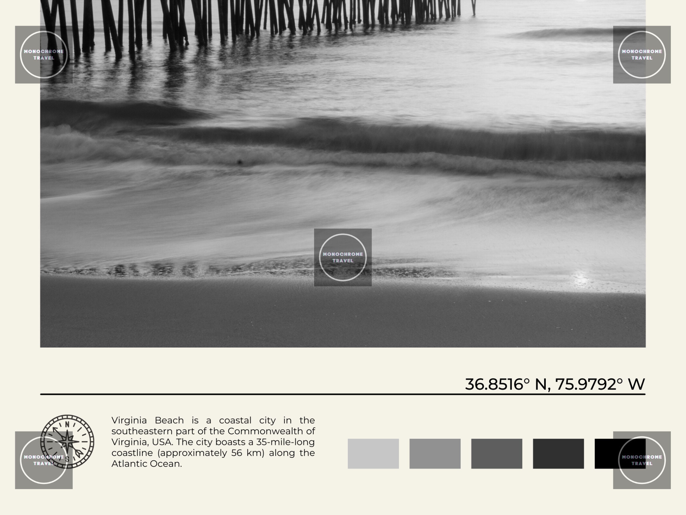 Black and White, Virginia Beach Print, Virginia Beach Wall Art ...