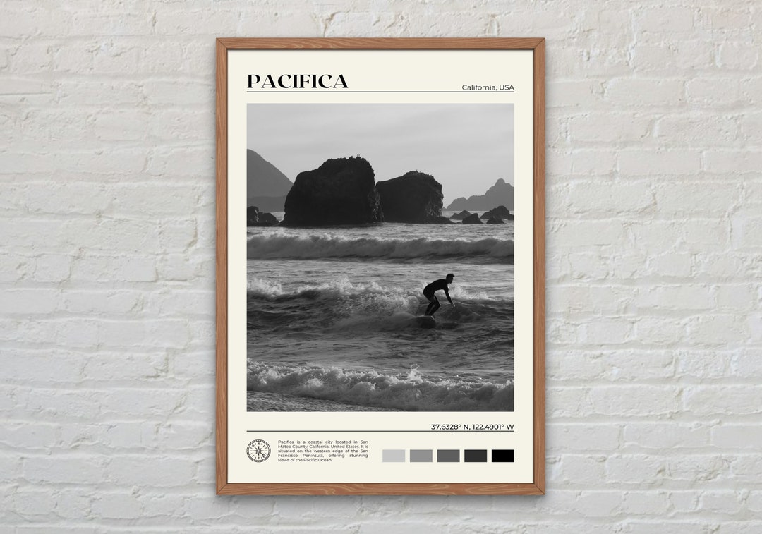 Black and White, Pacifica Print, Pacifica Wall Art, Pacifica Poster ...