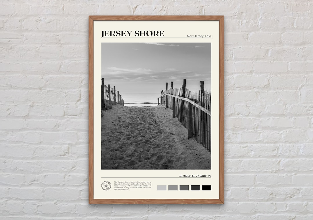 Black and White, Jersey Shore Print, Jersey Shore Wall Art, Jersey ...