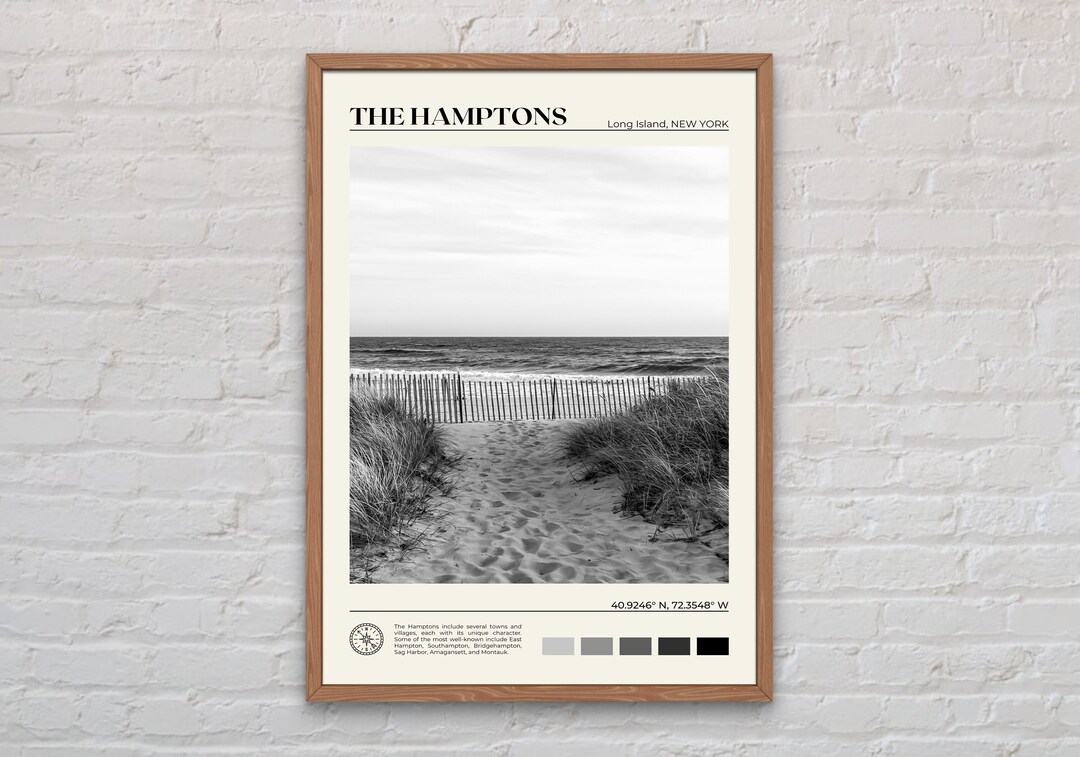 Black and White, the Hamptons Print, the Hamptons Art, the Hamptons ...