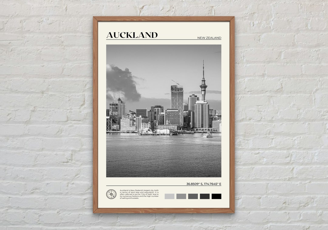 Black and White, Auckland Print, Auckland Art, Auckland Poster ...