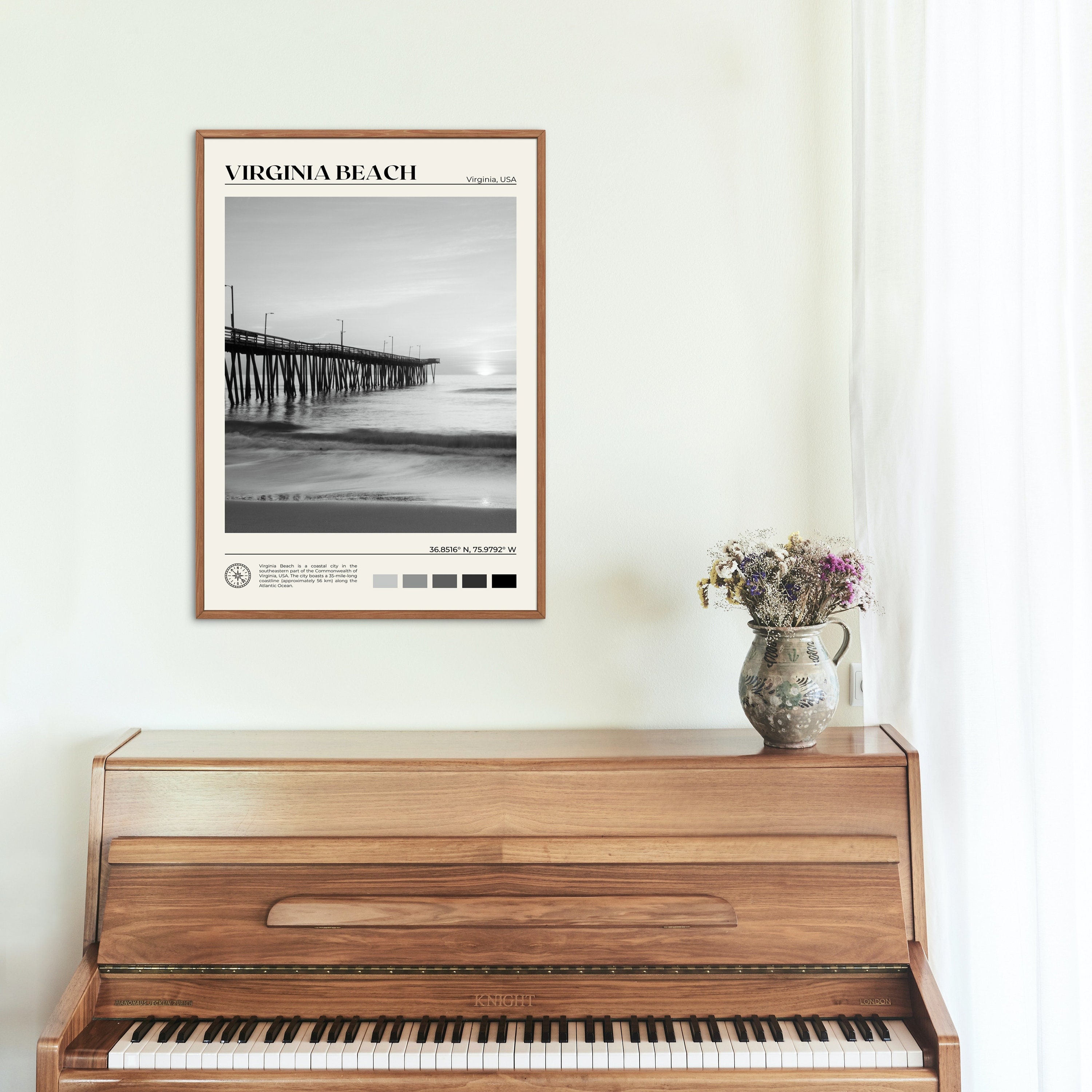 Black and White, Virginia Beach Print, Virginia Beach Wall Art ...