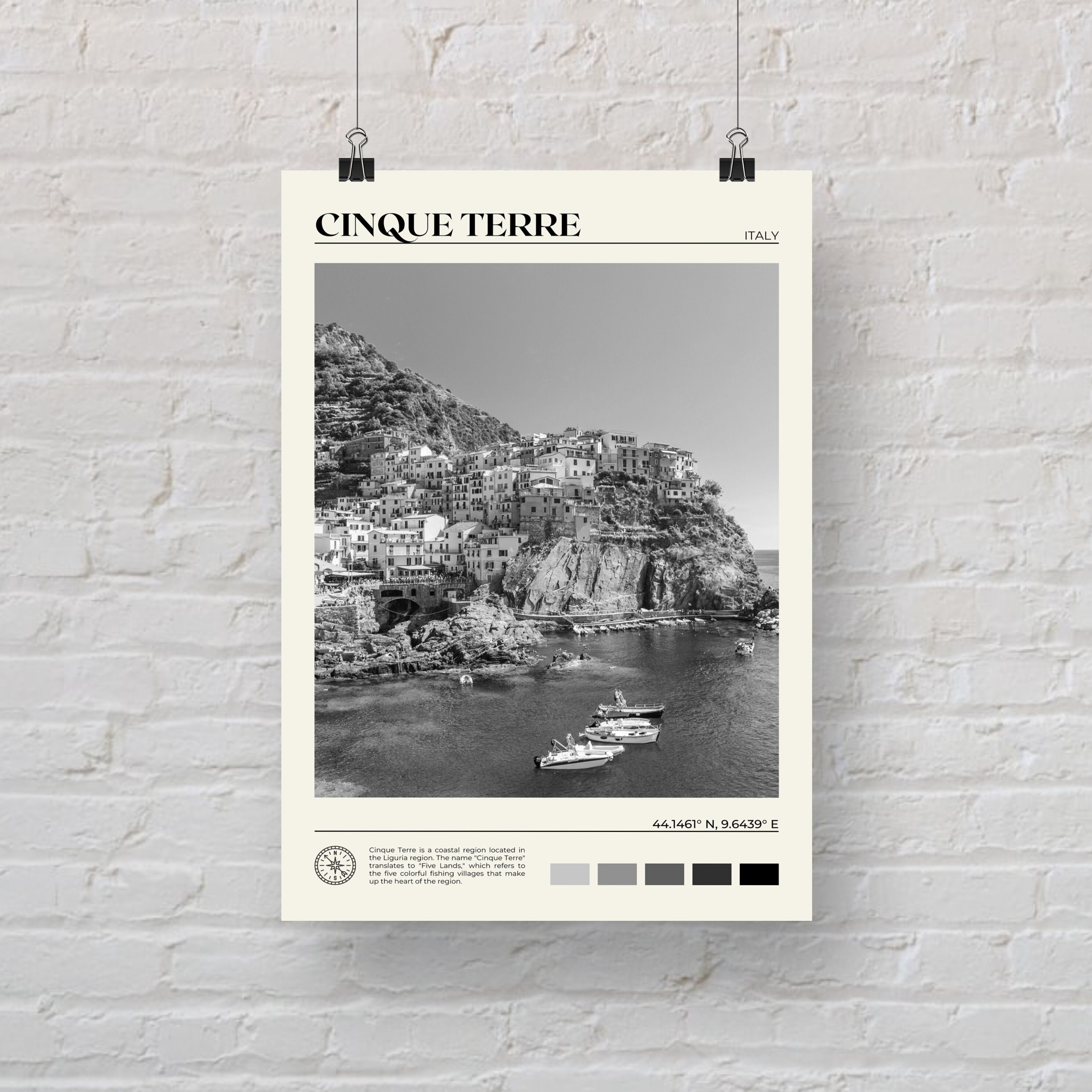 Black and White, Cinque Terre Print, Cinque Terre Wall Art, Cinque ...