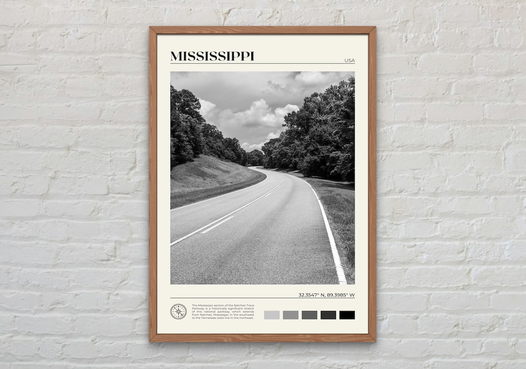 Black and White, Mississippi Print, Mississippi Art, Mississippi Poster ...