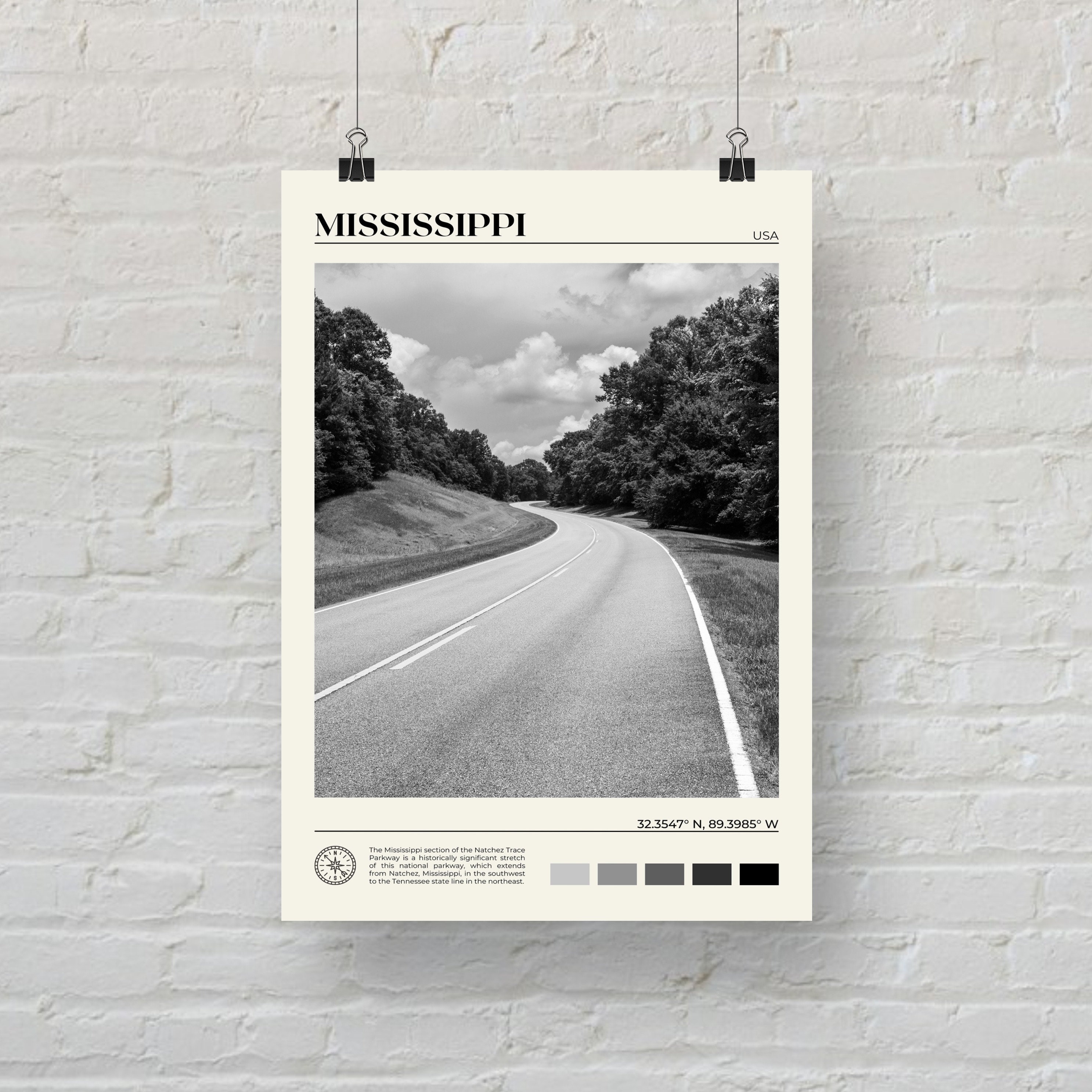 Black and White, Mississippi Print, Mississippi Art, Mississippi Poster ...