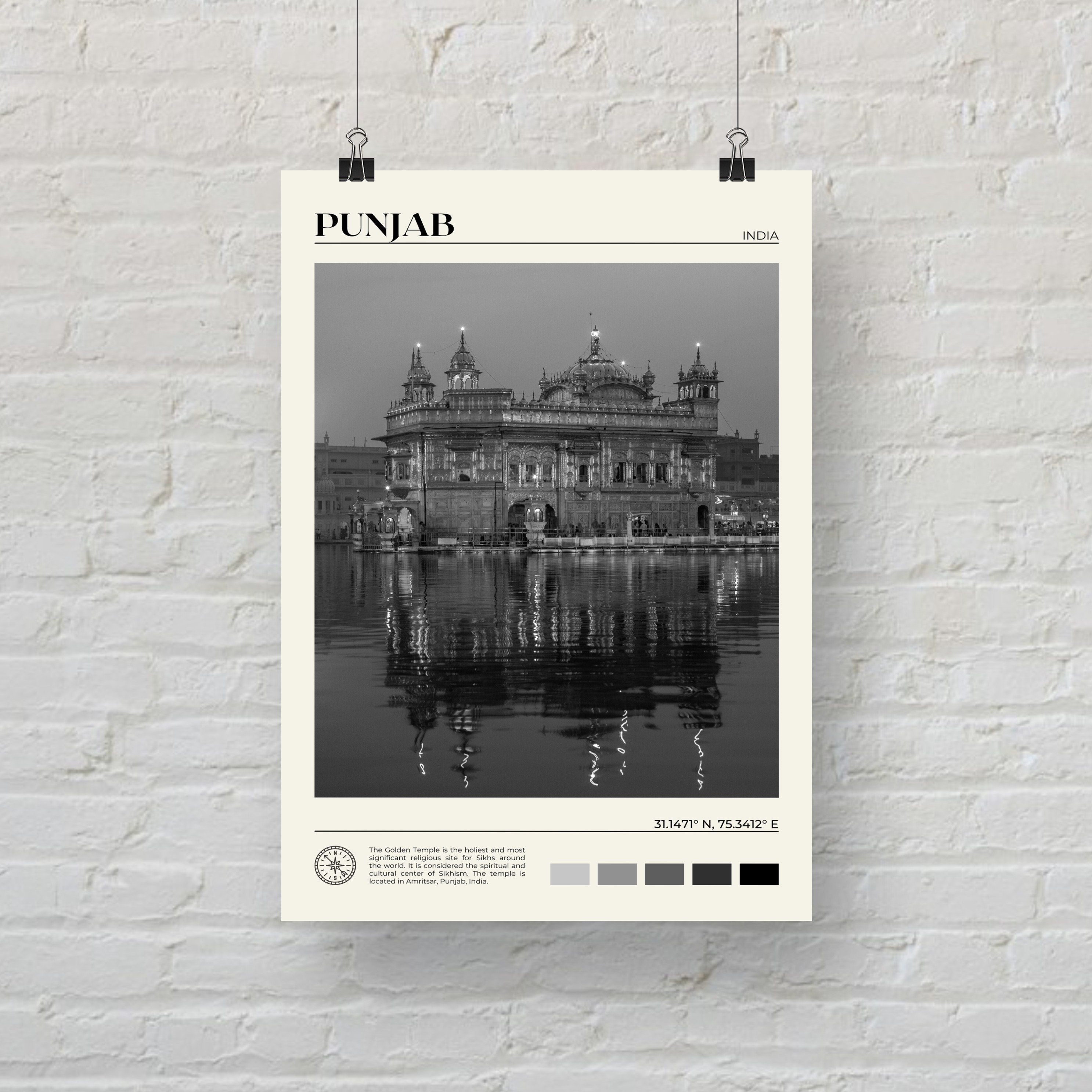 Black and White, Punjab Print, Punjab Wall Art, Punjab Poster, Punjab ...