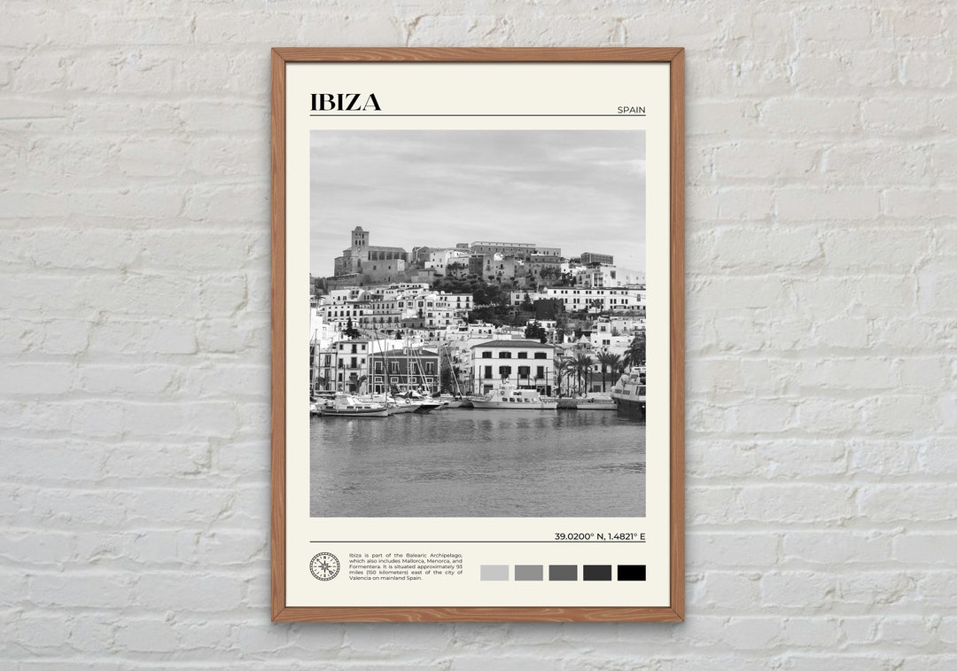 Black and White, Ibiza Print, Ibiza Wall Art, Ibiza Poster, Ibiza Photo, Ibiza Poster Print ...