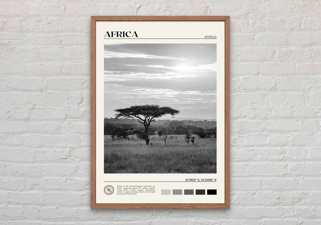 Black and White, Africa Print, Africa Wall Art, Africa Poster, Africa ...