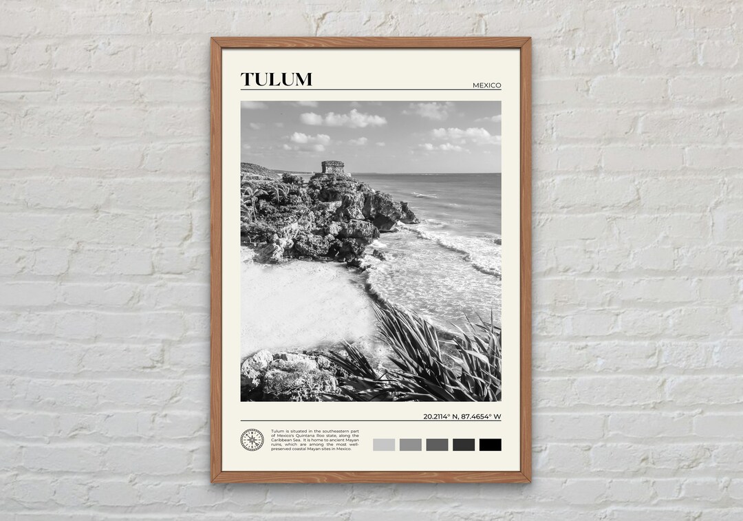 Black and White, Tulum Print, Tulum Wall Art, Tulum Poster, Tulum Photo ...
