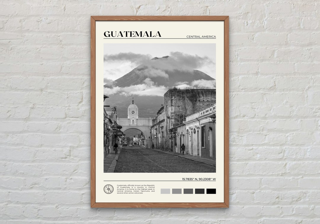 Black and White, Guatemala Print, Guatemala Wall Art, Guatemala Poster, Guatemala Photo ...