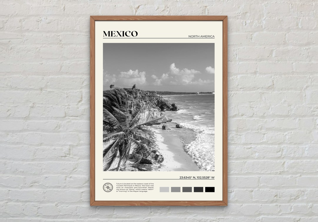 Black and White, Mexico Print, Mexico Wall Art, Mexico Poster, Mexico ...