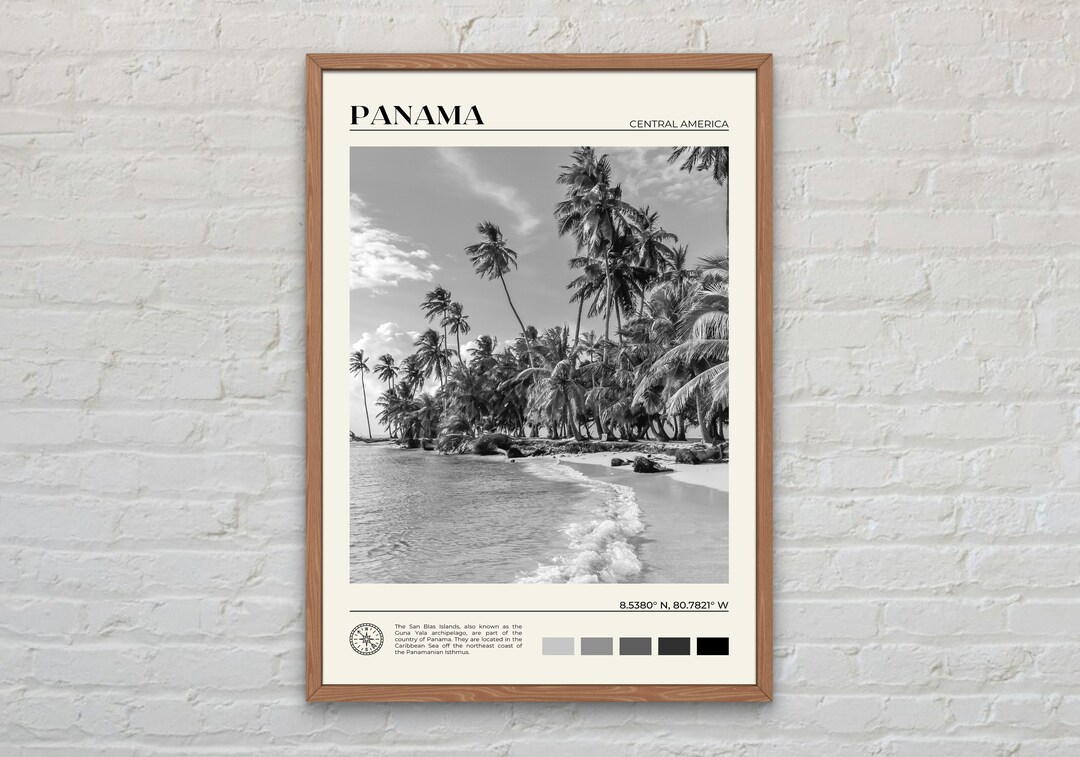 Black and White, Panama Print, Panama Wall Art, Panama Poster, Panama ...
