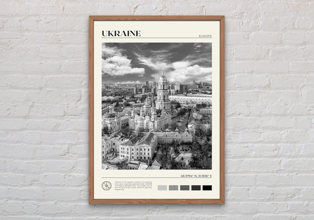 Black and White, Ukraine Print, Ukraine Wall Art, Ukraine Poster ...
