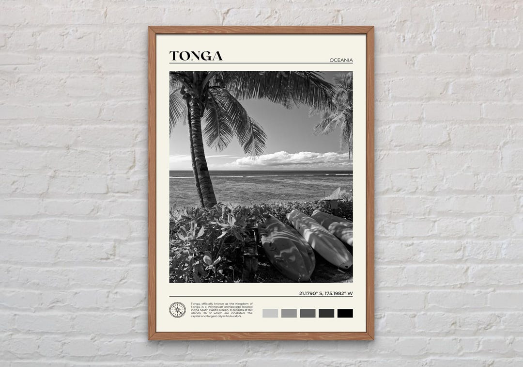 Black and White, Tonga Print, Tonga Wall Art, Tonga Poster, Tonga Photo ...