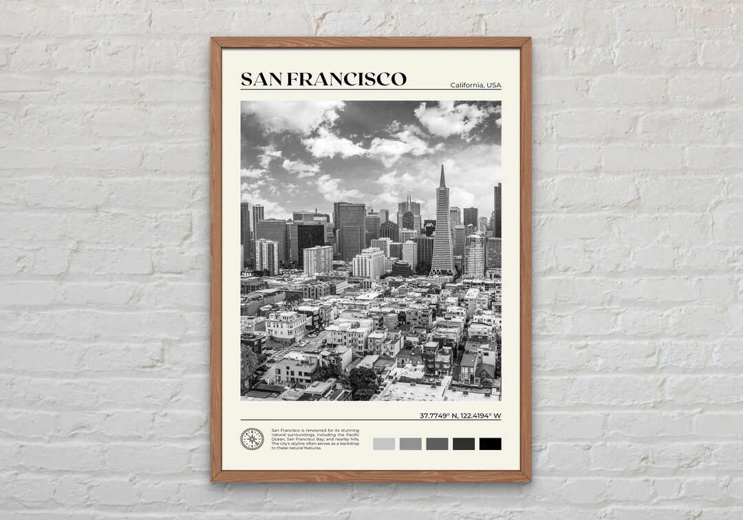 Black and White, San Francisco Bay Area Print, Bay Area Wall Art, Bay ...
