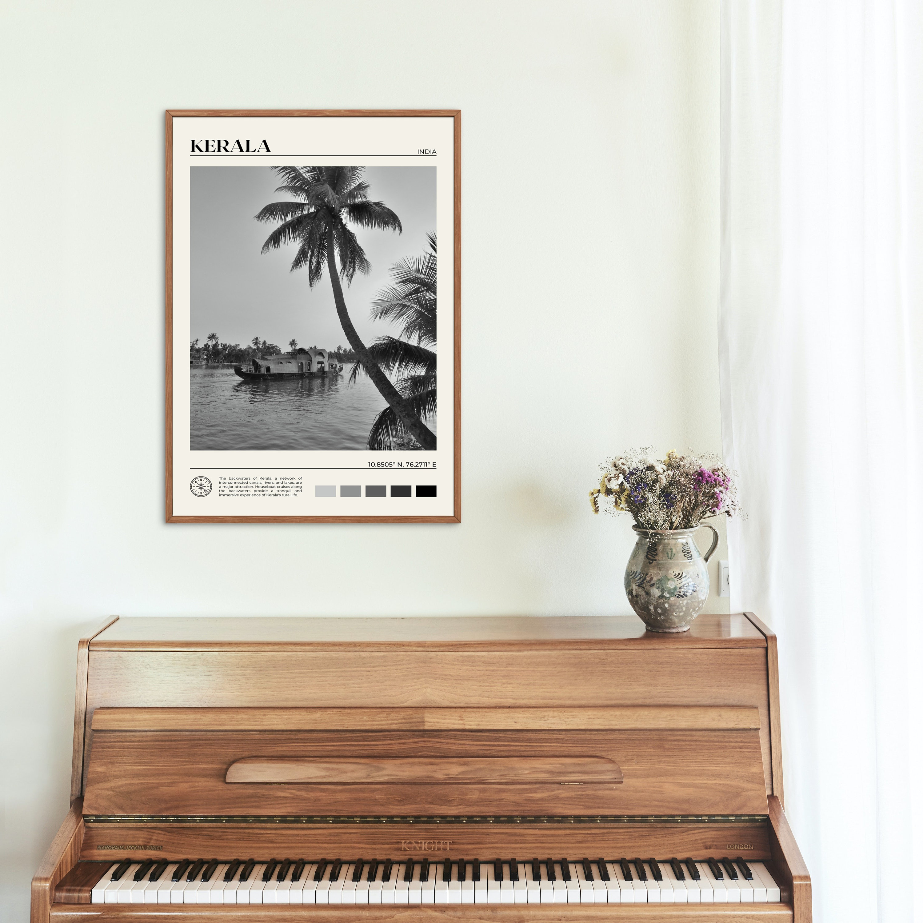Black and White, Kerala Print, Kerala Wall Art, Kerala Poster, Kerala ...