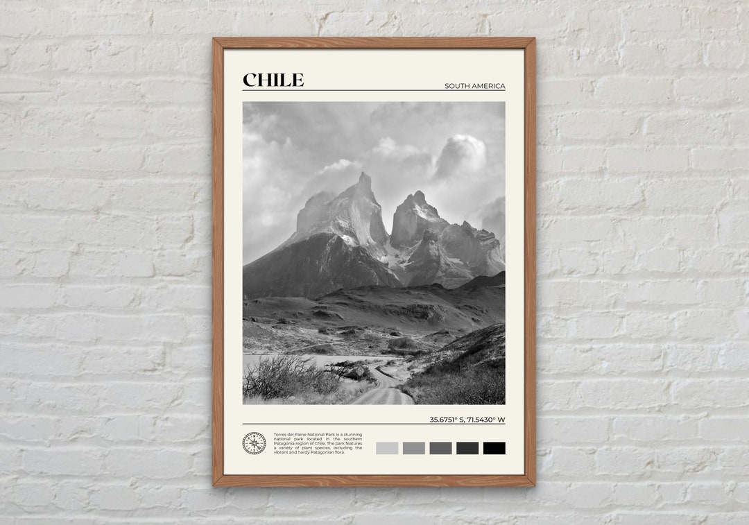 Black and White, Chile Print, Chile Wall Art, Chile Poster, Chile Photo ...