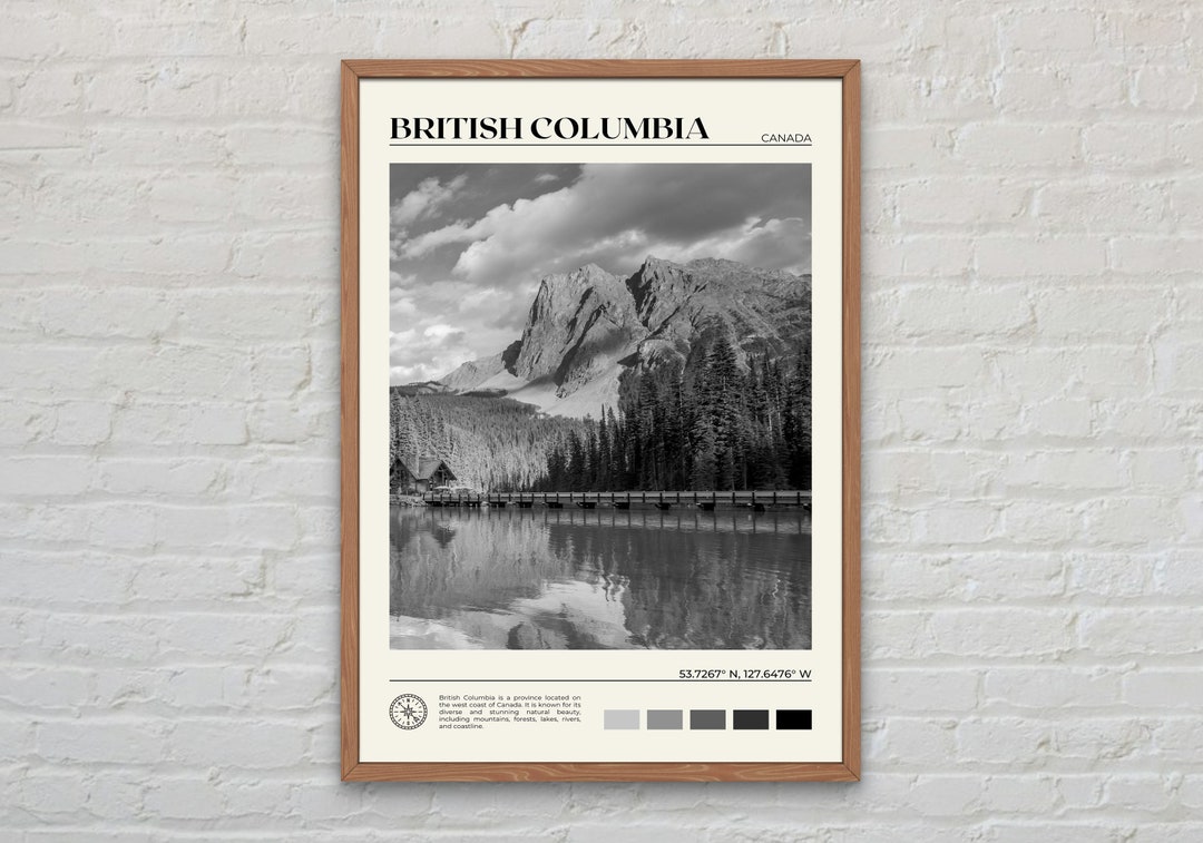Black and White, British Columbia Print, British Columbia Art, British ...