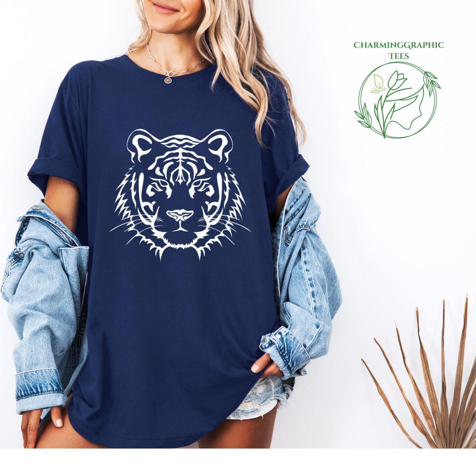 Tiger Shirt, Tiger Face, School Mascot Shirt, Tiger Face, Gift for Her ...