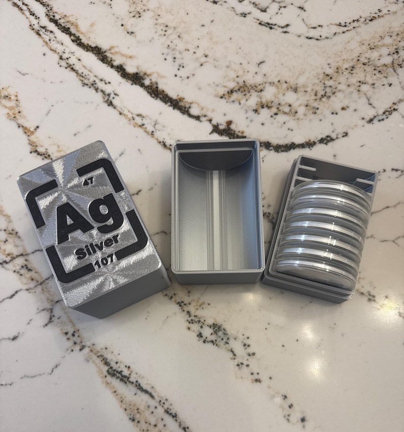 3D Printed Silver Coin Display Box: Holds 10 Coins, Personalized Option ...