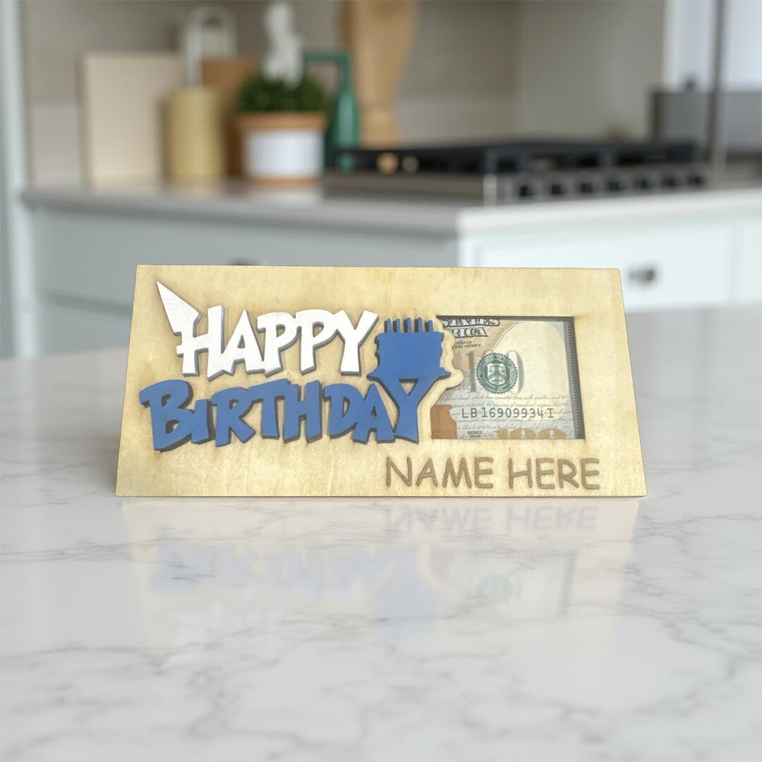 Personalized Happy Birthday Card Money / Cash Holder. Great Gift Idea ...
