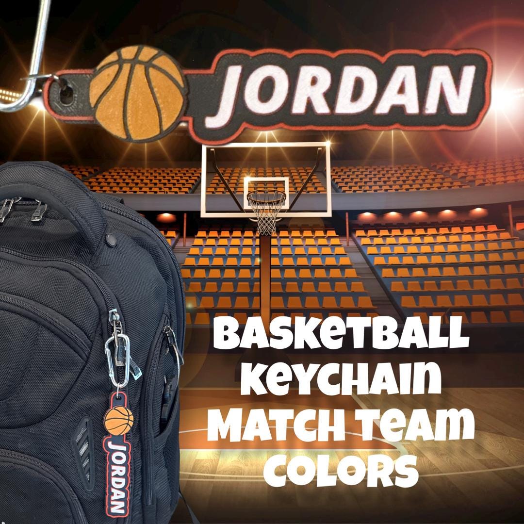 Personalized Custom Basketball Name Tag or Keychain. Match Your Team ...