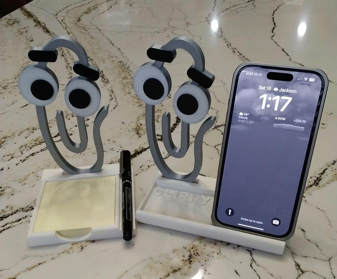 3d Printed Microsoft Clippy With Post It Notes or Mag Safe Wireless ...