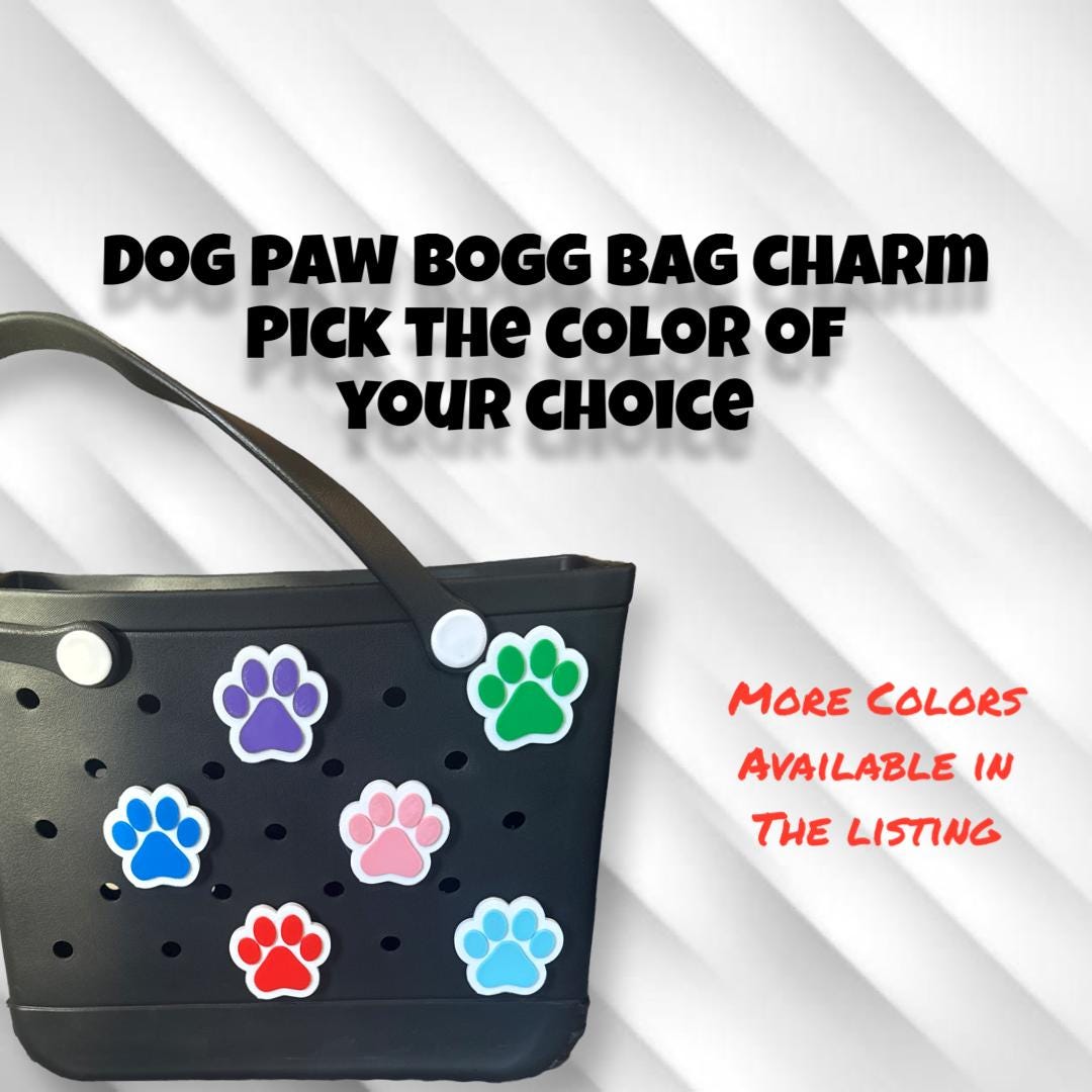 Dog / Cat Paw Bogg Bag Charm. Change PAW Color to Your Choice. - Etsy