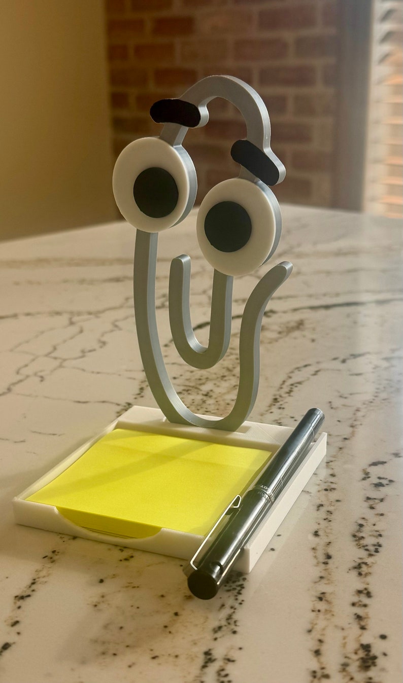 3d Printed Microsoft Clippy With Post It Notes Base - Etsy