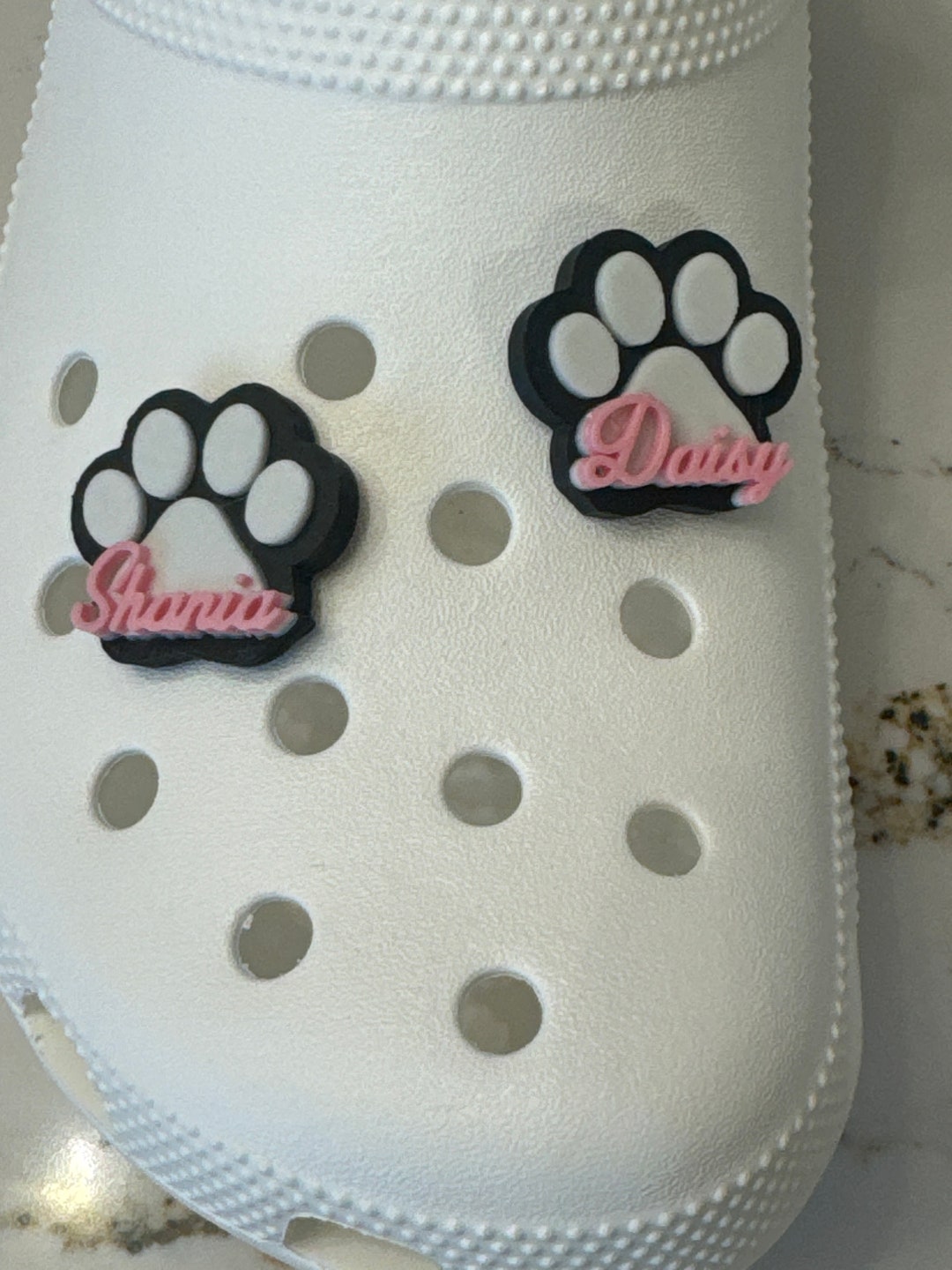 Personalized Custom Dog / Cat Paw Croc Charms (set of 2 Charms). - Etsy