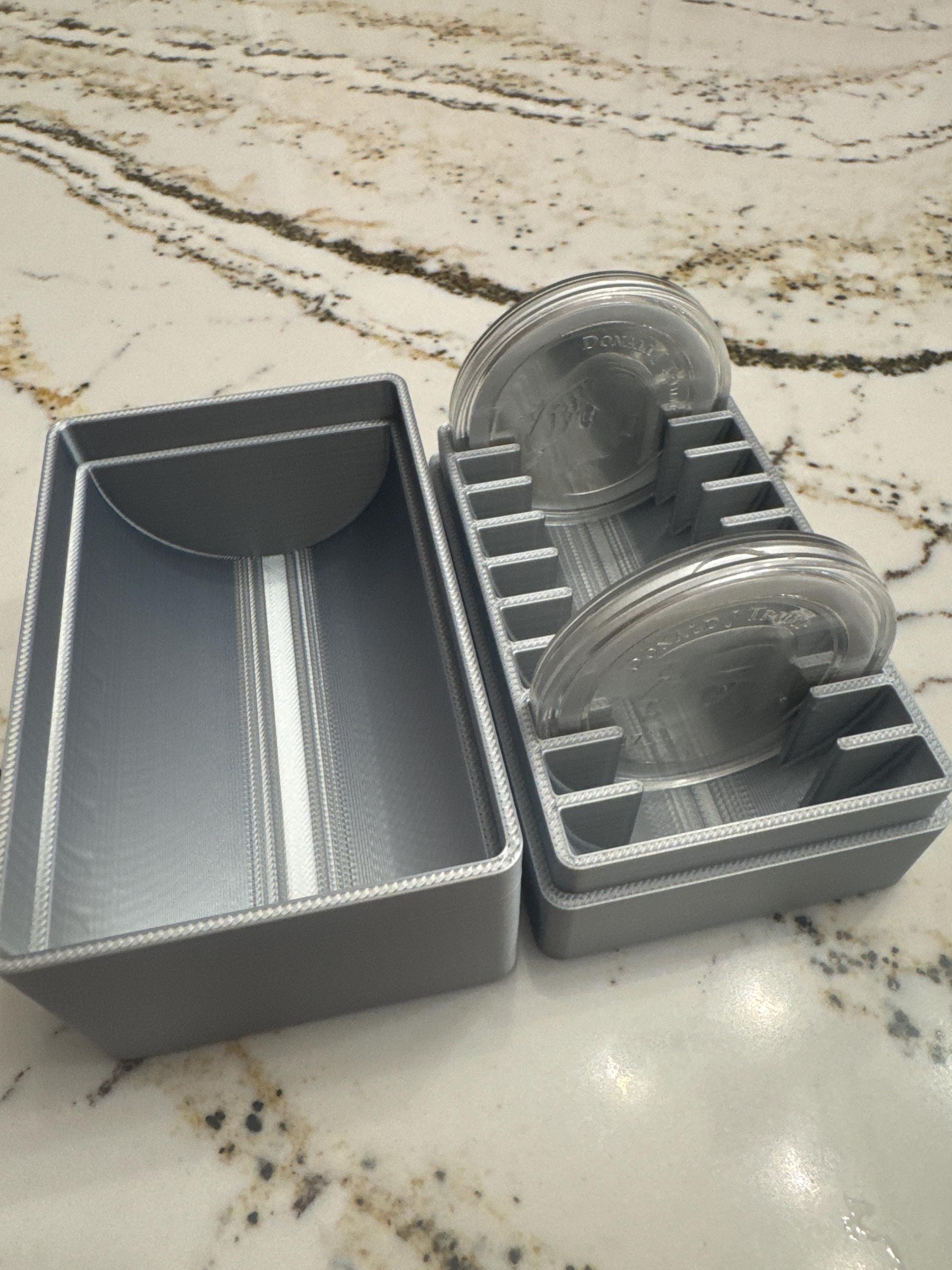 3D Printed Silver Coin Display Box: Holds 10 Coins, Personalized Option ...