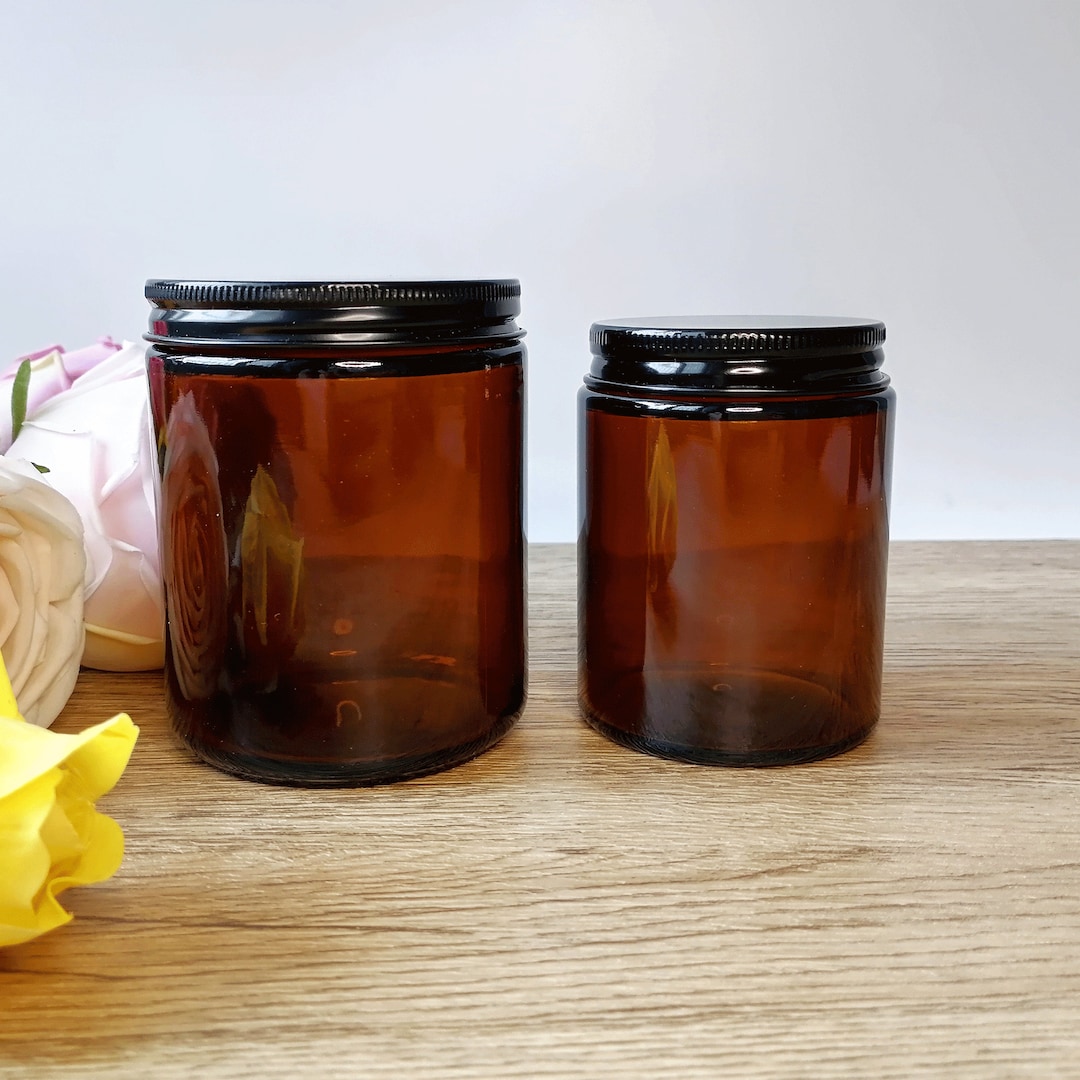 100g 150g 270g Amber Glass Cosmetic Container, Cosmetic Jar Glass Cream ...