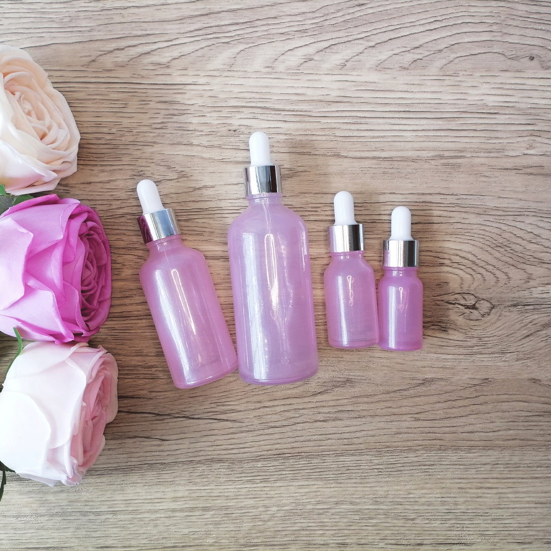 Pink Dropper Bottles, Refillable Glass Tincture Bottles With Eye ...