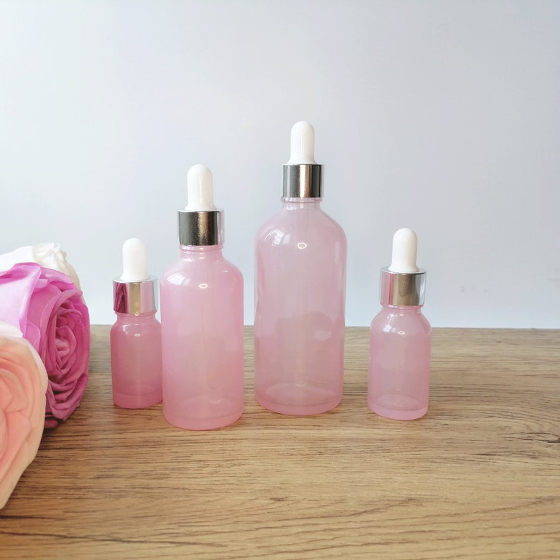 Pink Dropper Bottles, Refillable Glass Tincture Bottles With Eye ...