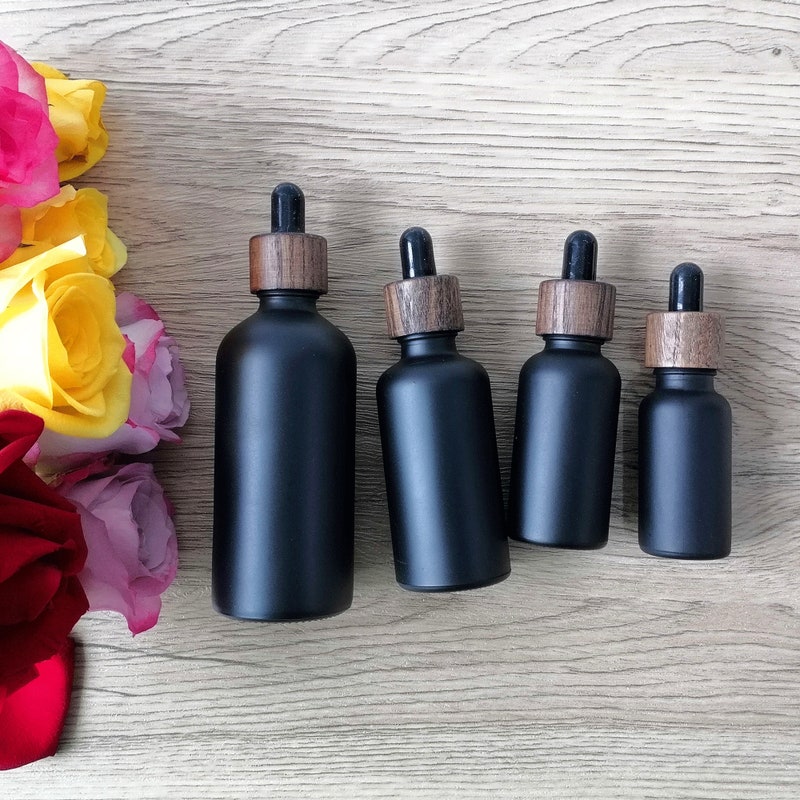 Matte Black Glass Bottles - Etsy