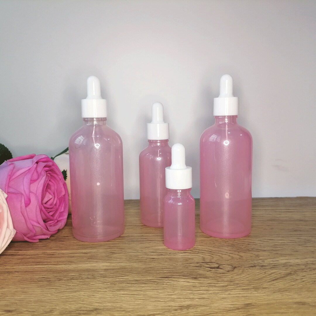 Pink Glass Dropper Bottle, Tincture Bottle With Dropper, Suitable for ...