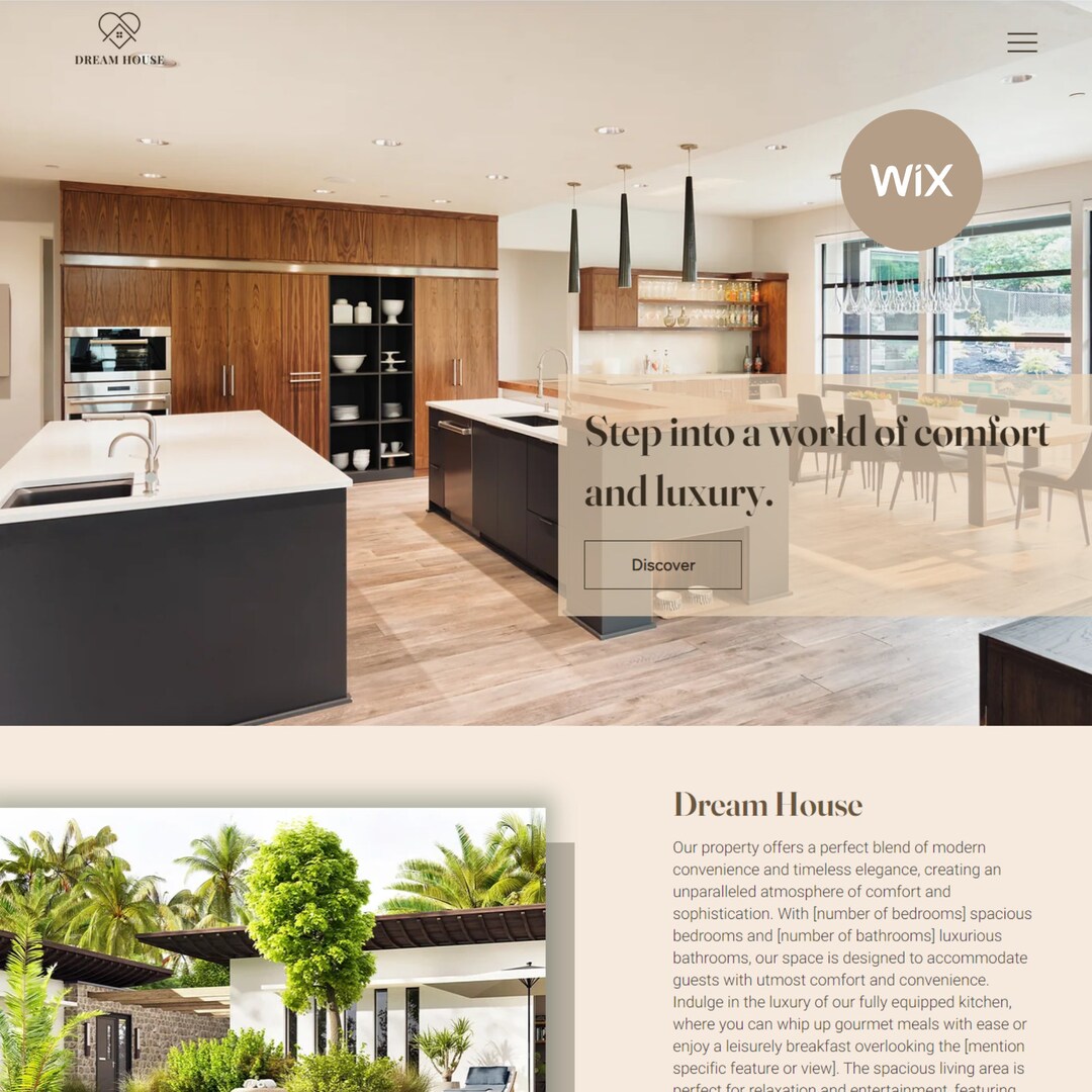 Wix Website Template for Airbnb Host Vacation Rental Short Term Real ...