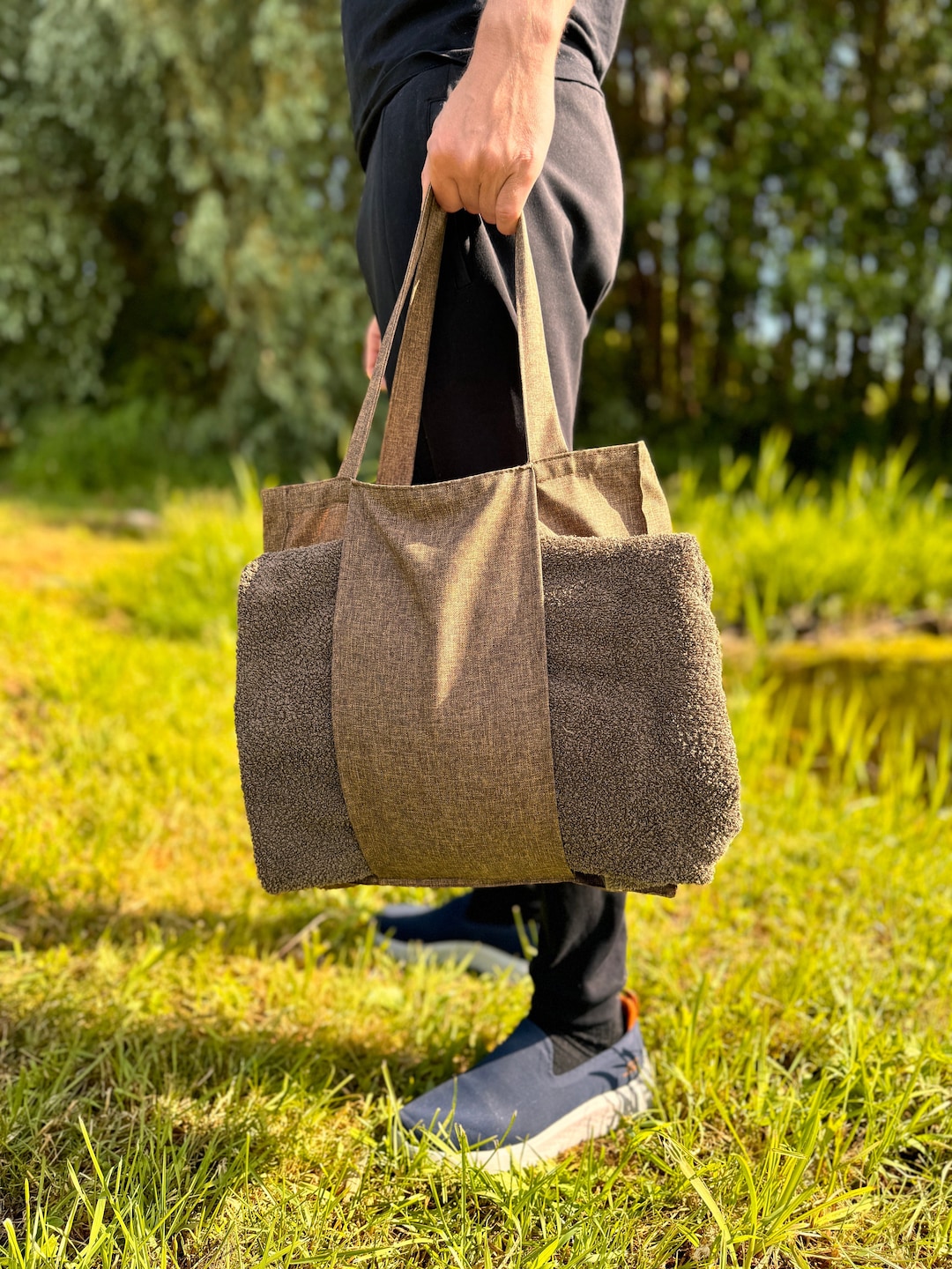 Men's Beach Bag With Separate Towel Pocket and Dual Handles, Versatile ...