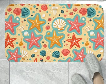Starfish Memory Foam Bath Mat: Kids Ocean Sea Creatures Decor - Etsy