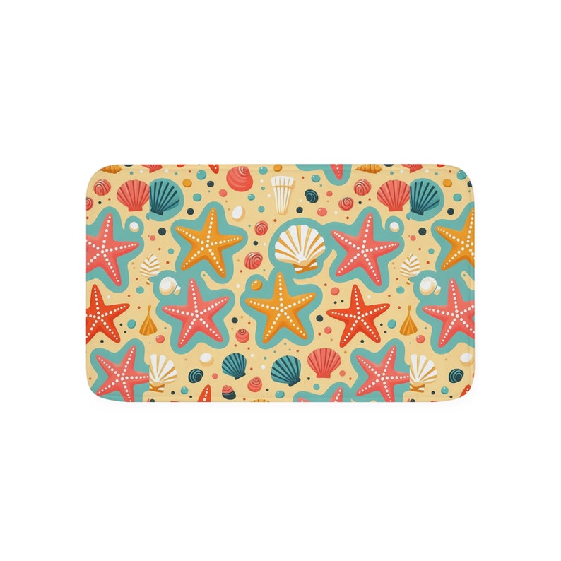 Starfish Gala Memory Foam Bath Mat, Kid Batroom Rug, Children Sea ...