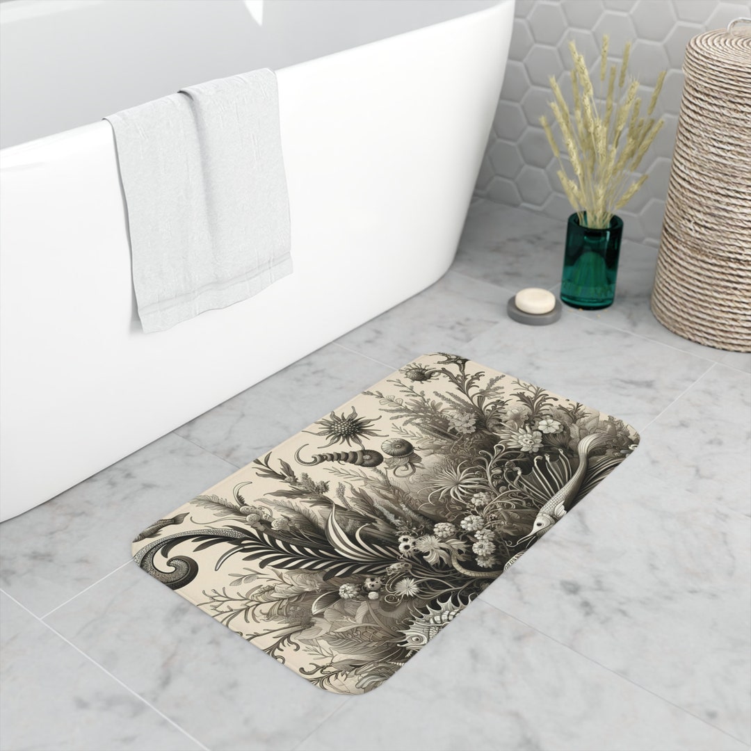 Neptune Garden Memory Foam Mat,boho Rug,fish Lover Bathmat,fish Lover ...