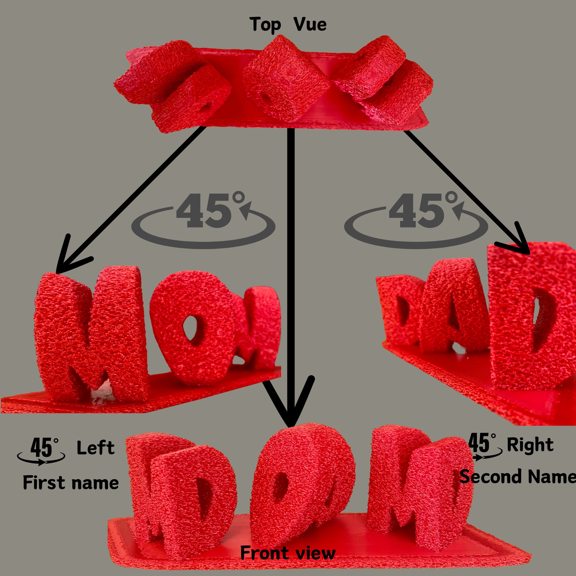 Double Name Plate-custom 3D Personalized Name Tray house Warming ...