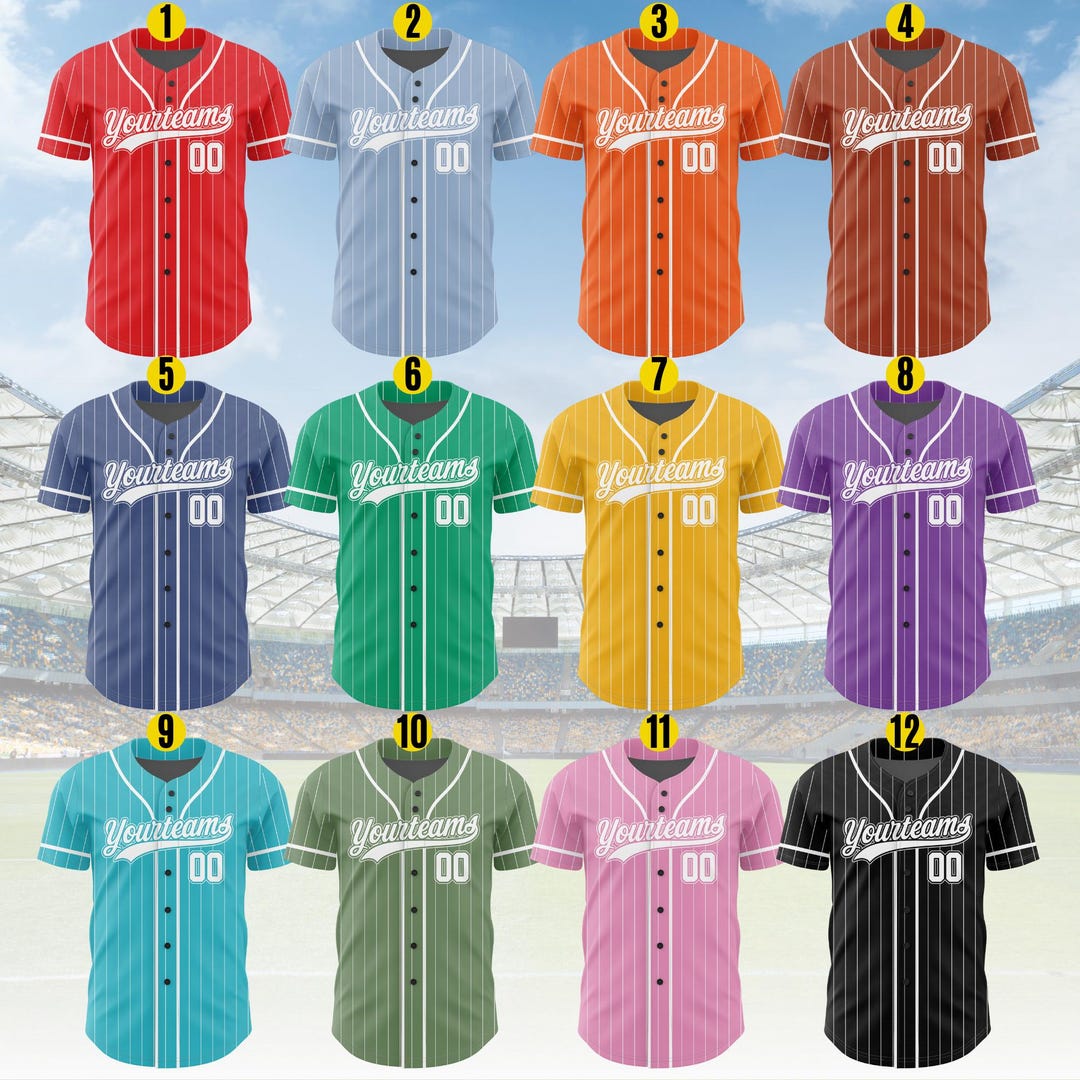 Personalized Team Name and Number Baseball Jersey,custom Baseball ...