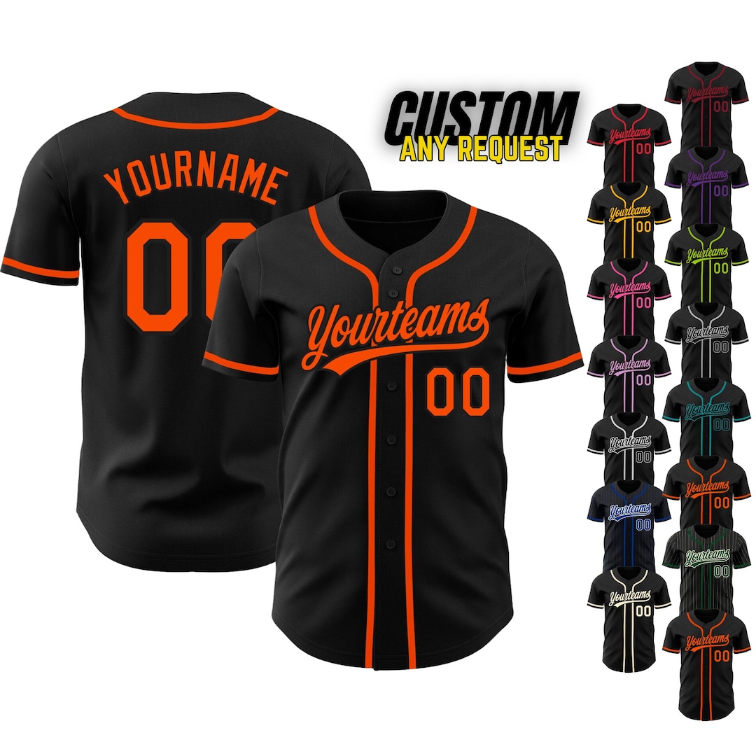 Personalized Team Name and Number Baseball Jersey,custom Baseball ...
