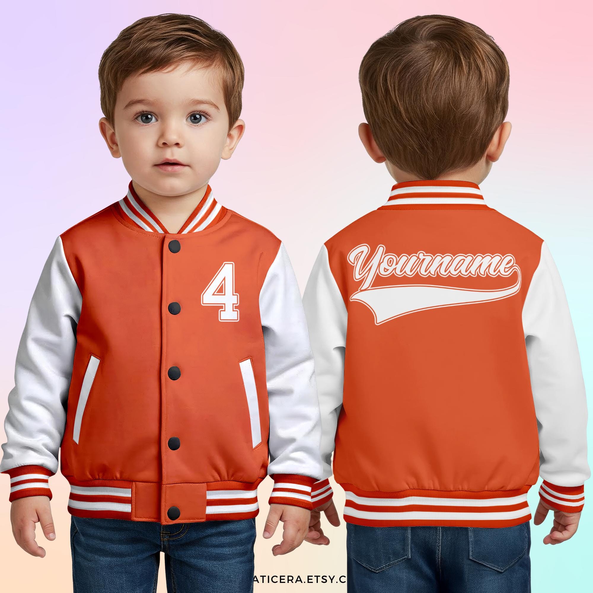 Custom Kids Varsity Jacket,kids Sports Jacket,name Varsity, Number ...