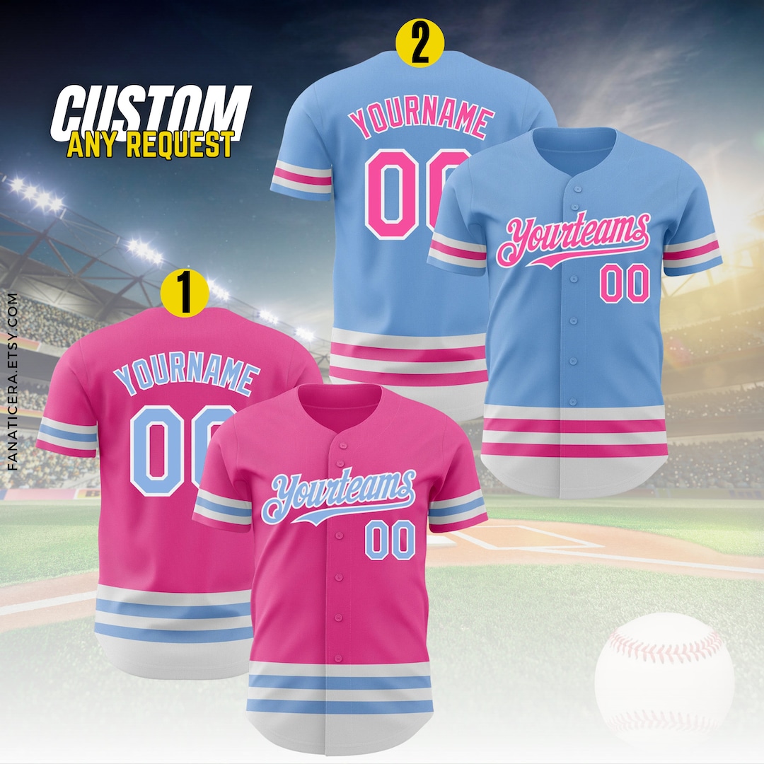 Personalized Baby Reveal Baseball Jersey,blue or Pink Baseball Jersey ...